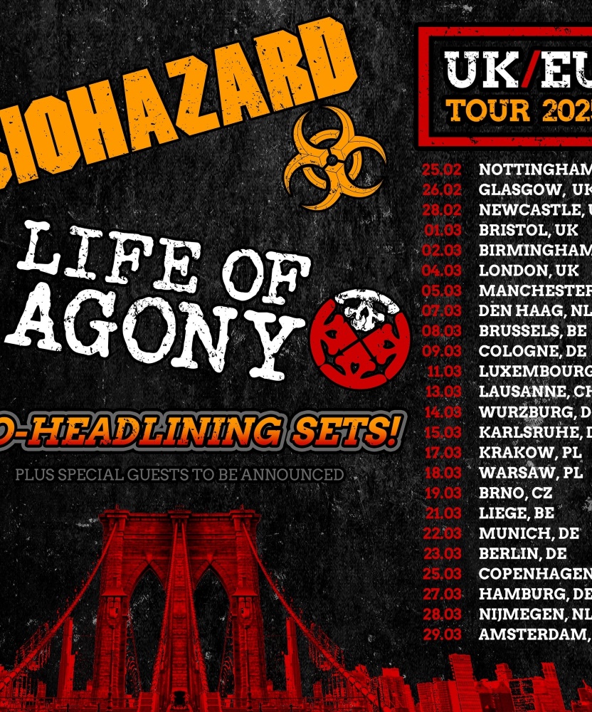 Biohazard & Life Of Agony - UK/EU Tour 2025 - 18 March 2025 - Progresja - Event/Gig details ...