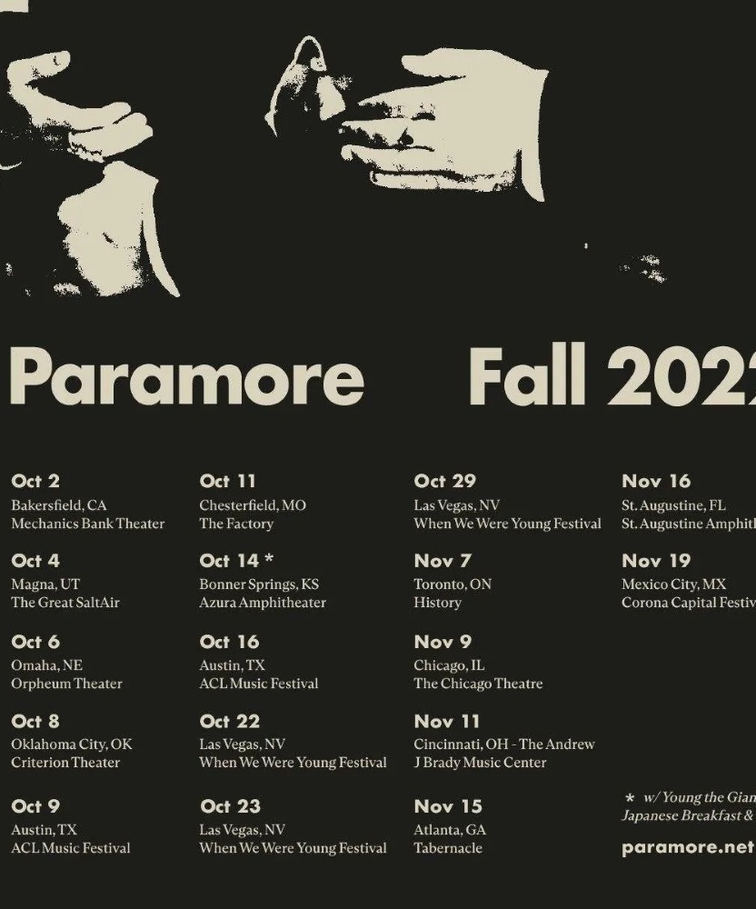 Paramore - Fall 2022 Tour - 16 November 2022 - St. Augustine ...