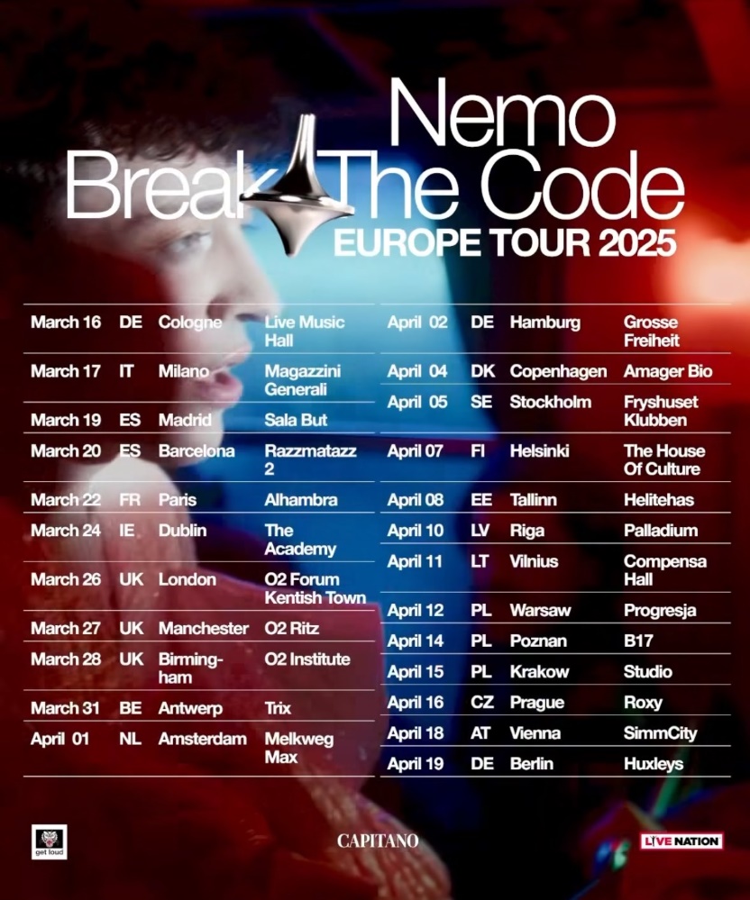 Nemo - Break The Code Tour 2025 - 31 March 2025 - Trix - Event/Gig details & tickets | Gigseekr