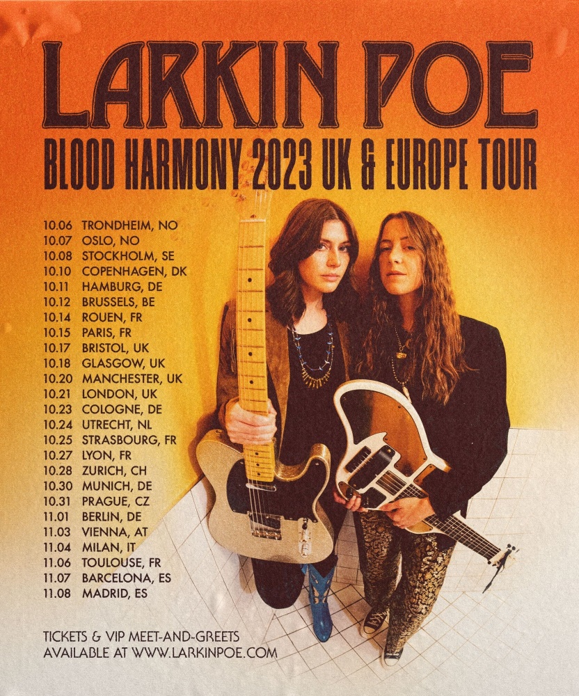 Larkin Poe - Blood Harmony 2023 UK and Europe Tour - 15 October 2023 ...