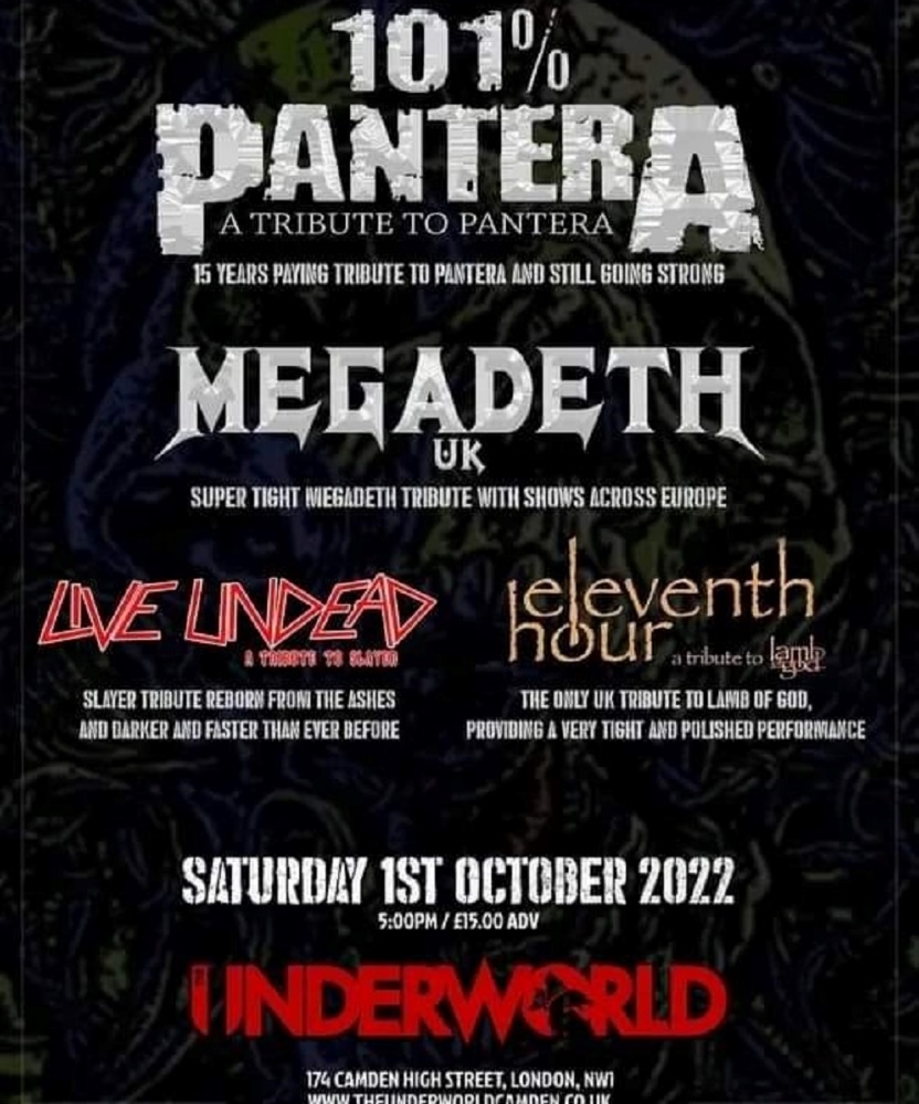 101 Pantera And Megadeth Uk 01 October 2022 The Underworld Eventgig Details And Tickets