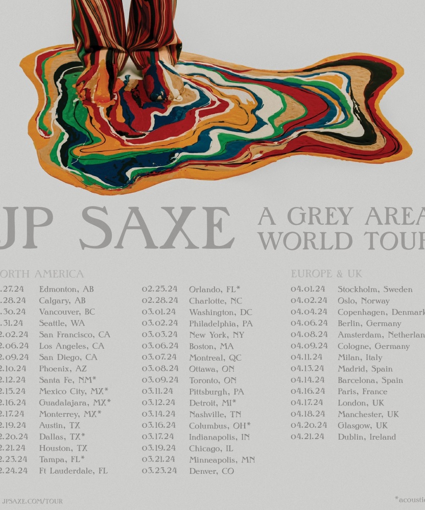 JP Saxe - A Grey Area World Tour - 24 February 2024 - Revolution Live ...